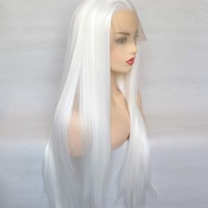 Hair | 22inch Long Straight White Lace Front Wig | Poshmark